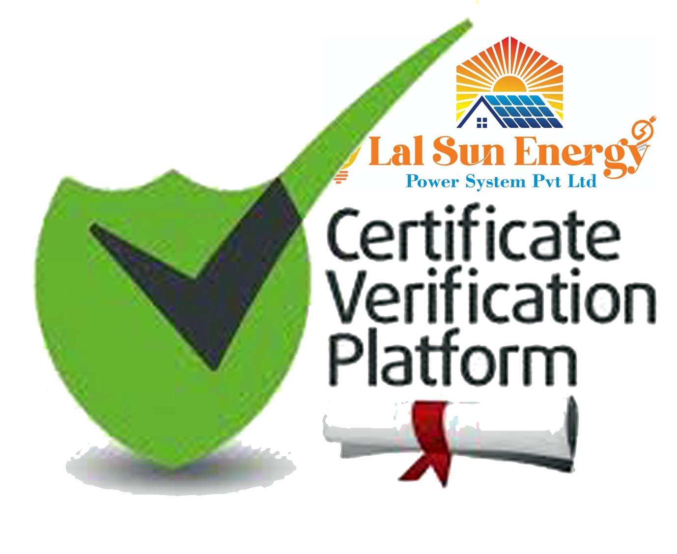 e-Certificate Verification - Lalsun Energy Power System - Solar Consulting